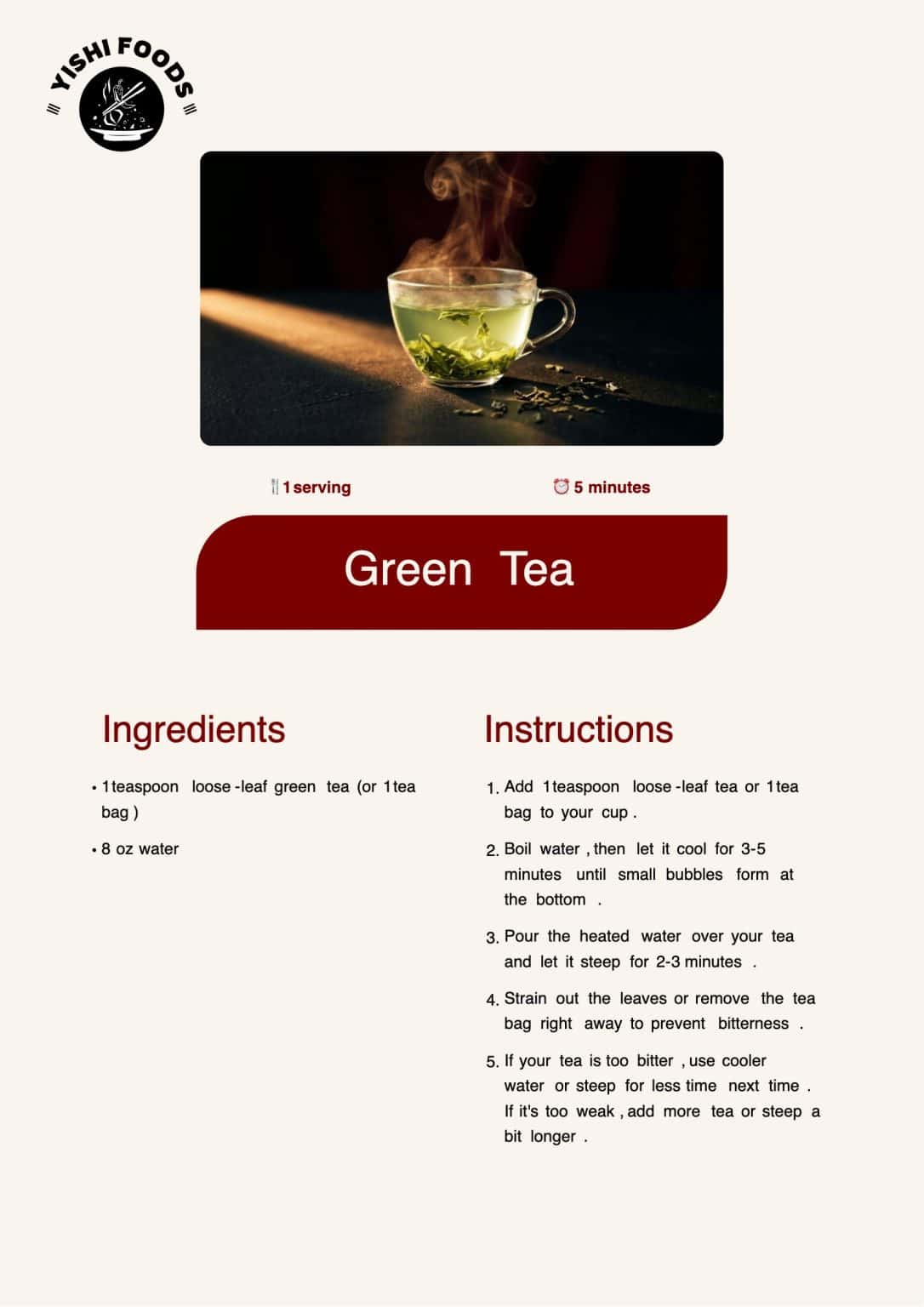 How Long to Steep Green Tea: Time, Temperature, & Taste - Yishi Foods