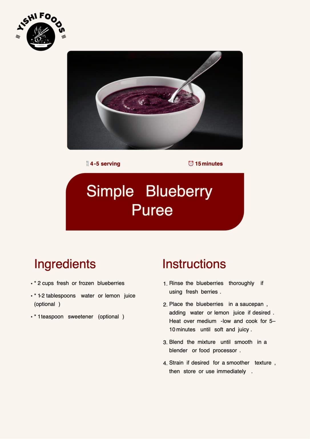 Easy Steps to Make Blueberry Puree - Yishi Foods